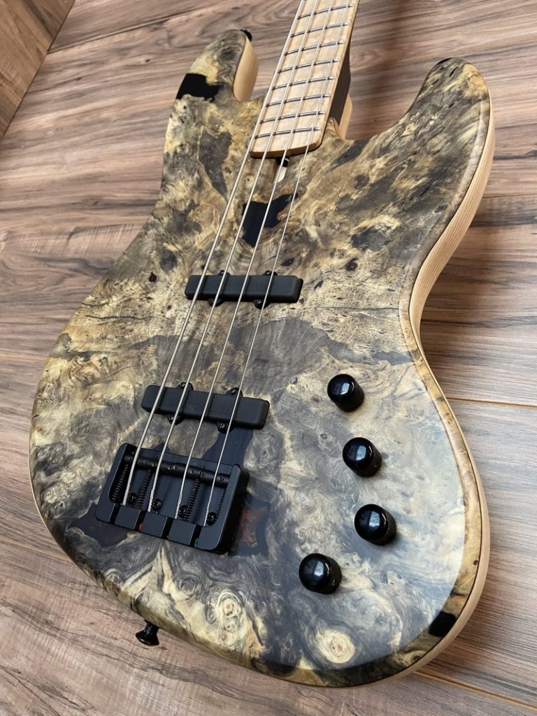 JB1- Natural Burl - MGBASS GUITARS