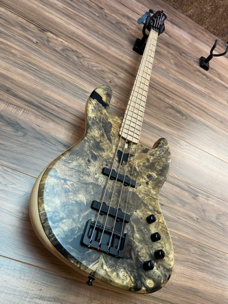 JB1- Natural Burl - MGBASS GUITARS